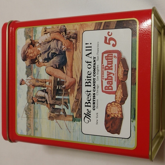 Other | Vintage 8s Baby Ruth Candy Bar Collectible Advertising Tin ...